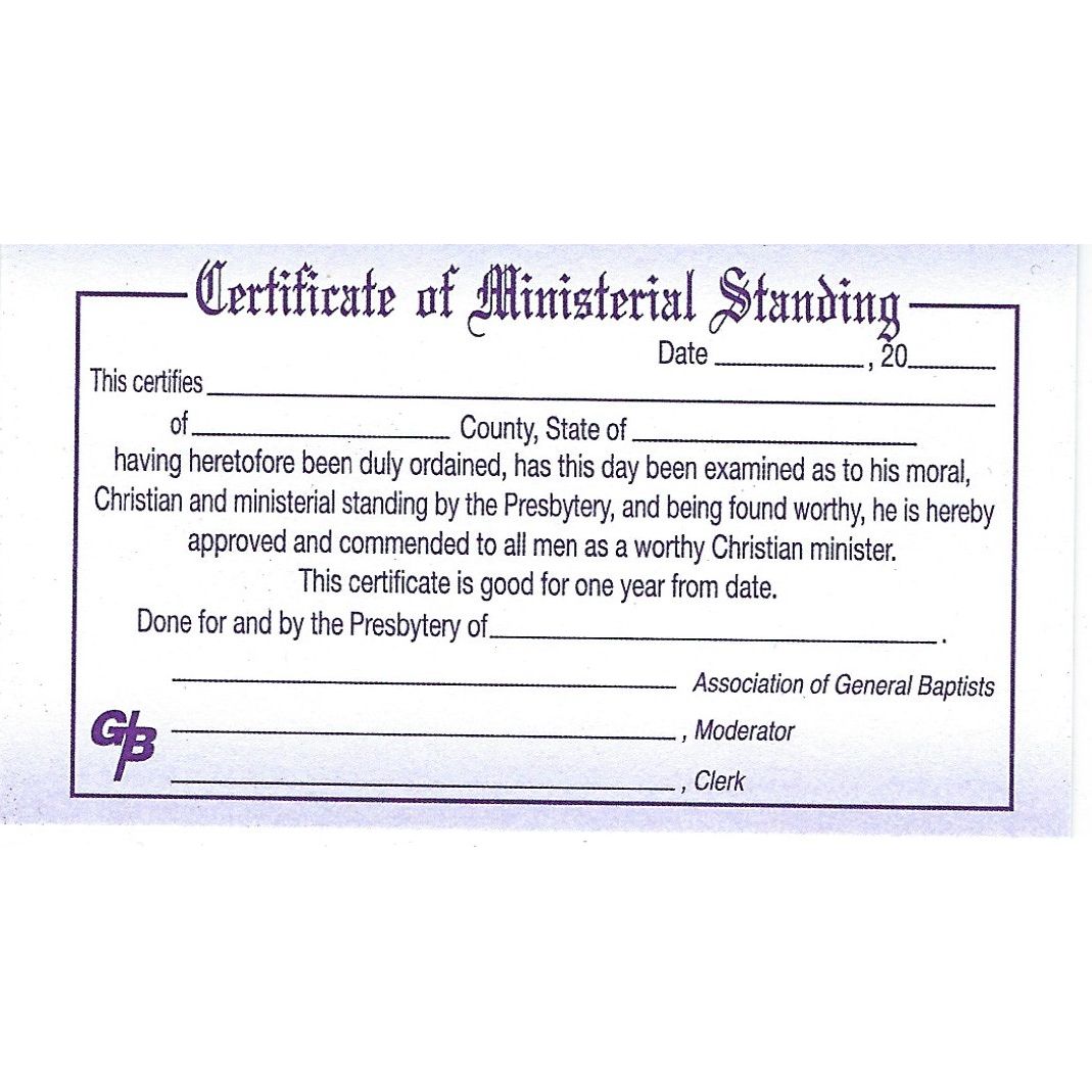 Church Supplies :: Certificates & Record Books :: Certificate of ...